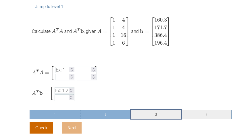 Solved Jump to level 1 Calculate ATA and ATb, given | Chegg.com