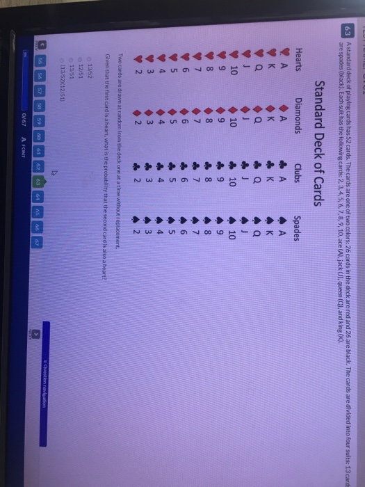 Solved A standard deck of playing cards has 52 cards. The | Chegg.com