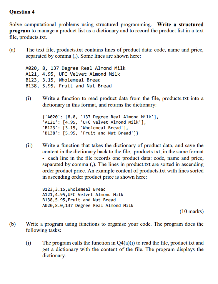 Solved Question 4 Solve Computational Problems Using Chegg