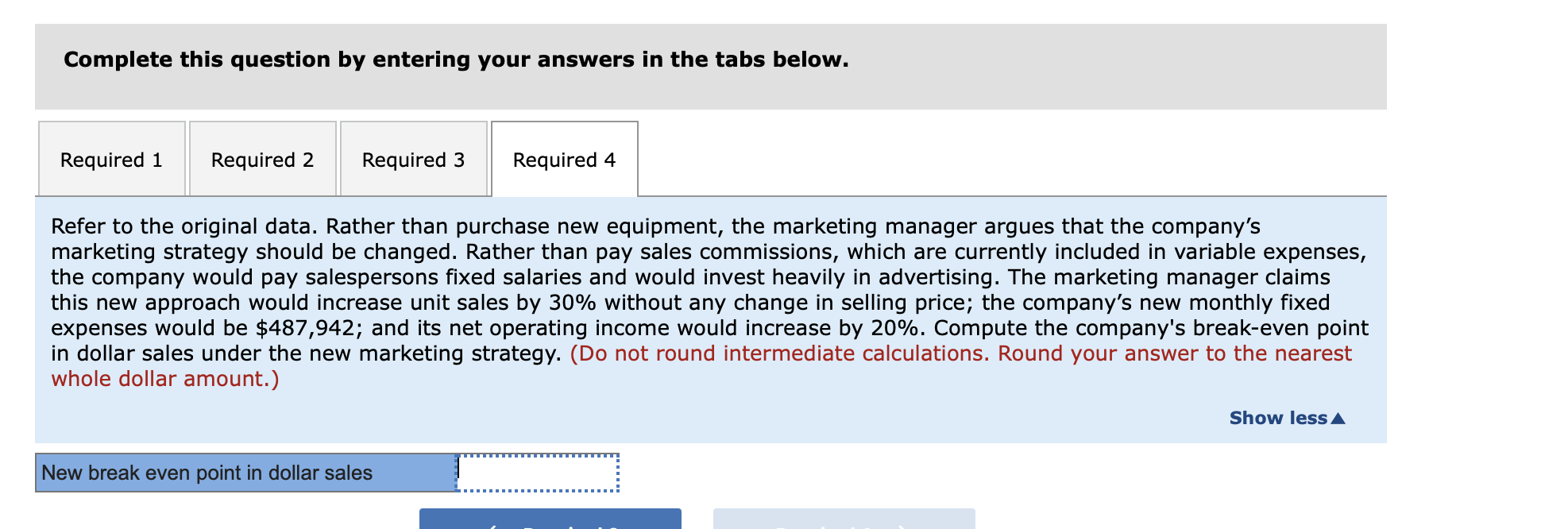 Solved Problem 6-29 (Algo) Changes in Cost Structure; | Chegg.com
