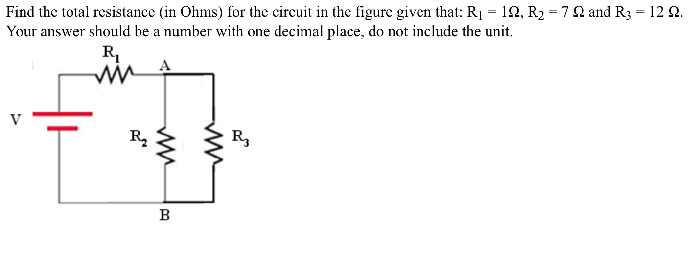 Solved Find the total resistance (in Ohms) for the circuit | Chegg.com