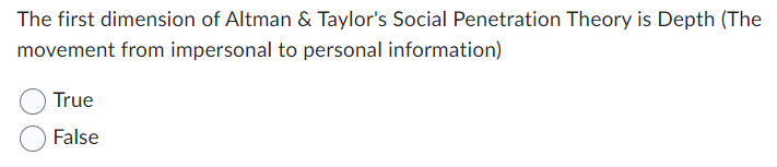Solved The first dimension of Altman \& Taylor's Social | Chegg.com
