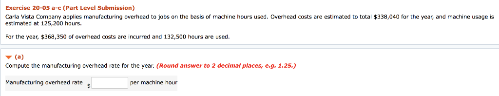 Solved Exercise 20-05 a-c (Part Level Submission) Carla | Chegg.com