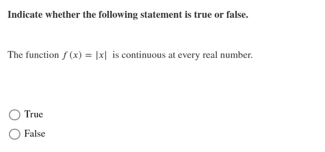 Solved Indicate whether the following statement is true or | Chegg.com