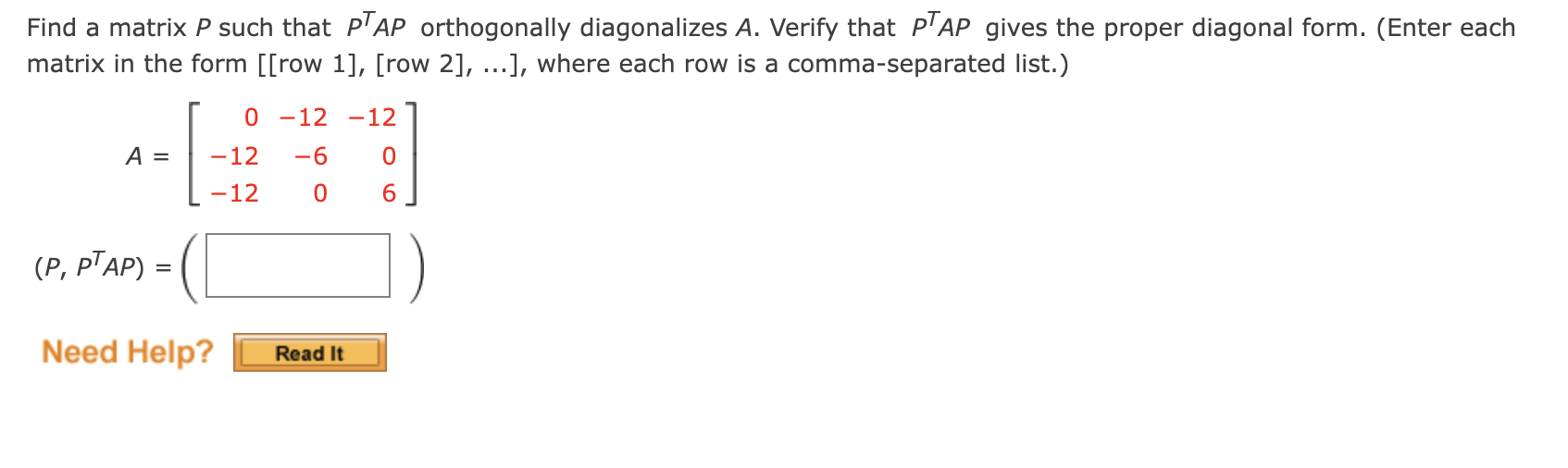 Solved Find a matrix P such that PTAP orthogonally | Chegg.com