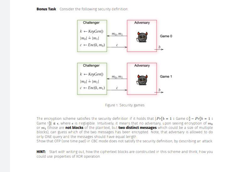 Bonus Task Consider the following security | Chegg.com