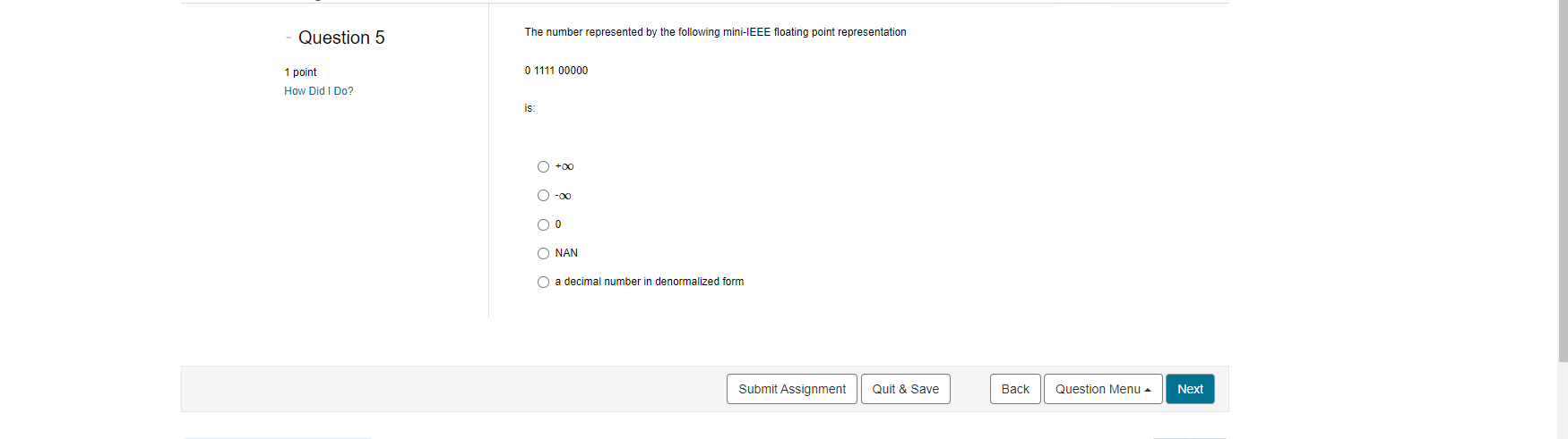 Solved The number represented by the following mini-IEEE | Chegg.com