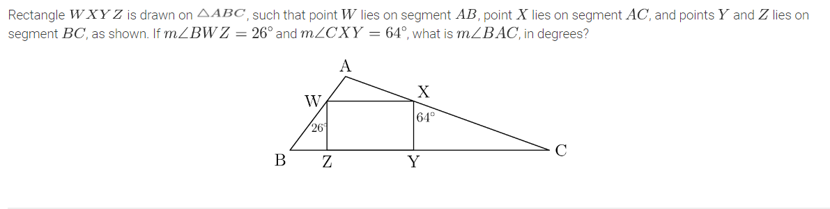 Solved Rectangle WXYZ is drawn on ABC, such that point W | Chegg.com