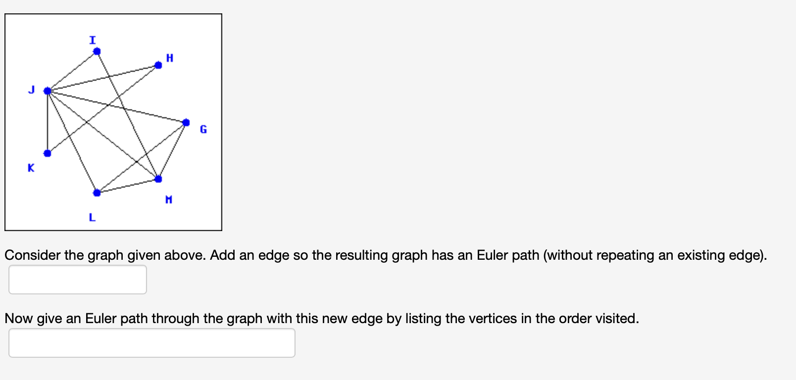Solved Consider the graph given above. Add an edge so the | Chegg.com