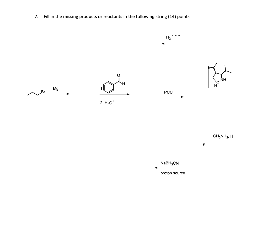 Solved 7. Fill in the missing products or reactants in the | Chegg.com