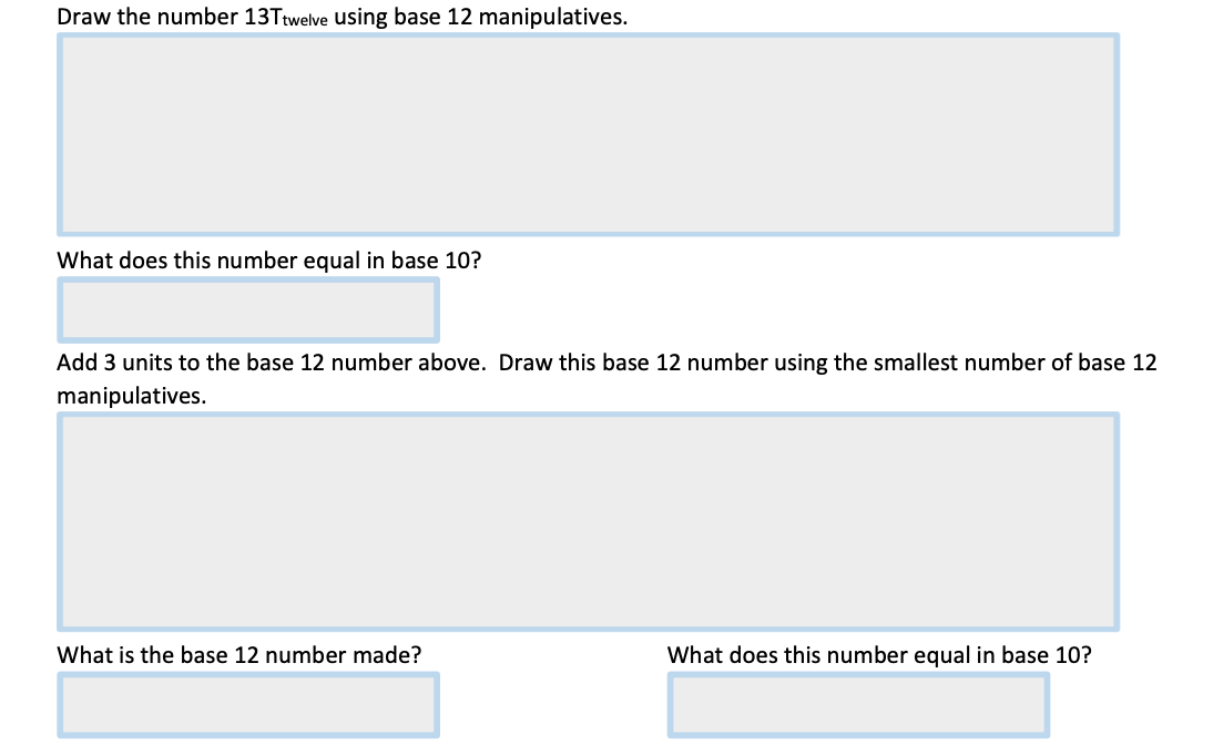 Solved Draw the number 13Ttwelve using base 12 | Chegg.com