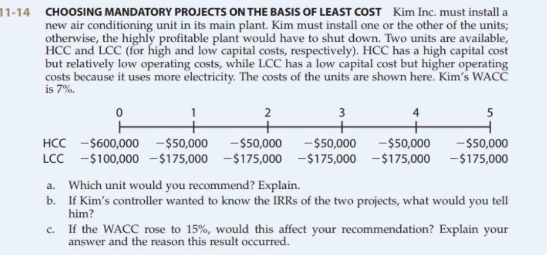Solved 11-14 1 4 5 CHOOSING MANDATORY PROJECTS ON THE BASIS | Chegg.com