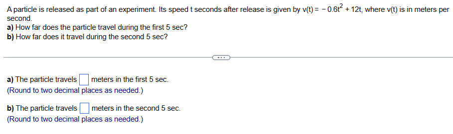 Solved A particle is released as part of an experiment. Its | Chegg.com