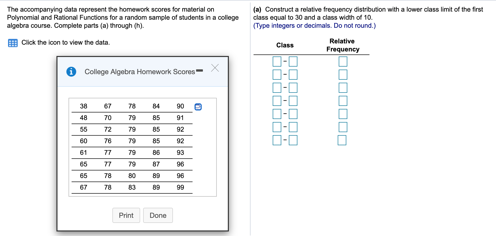 Solved b.) Draw a relative frequency histogram of the | Chegg.com