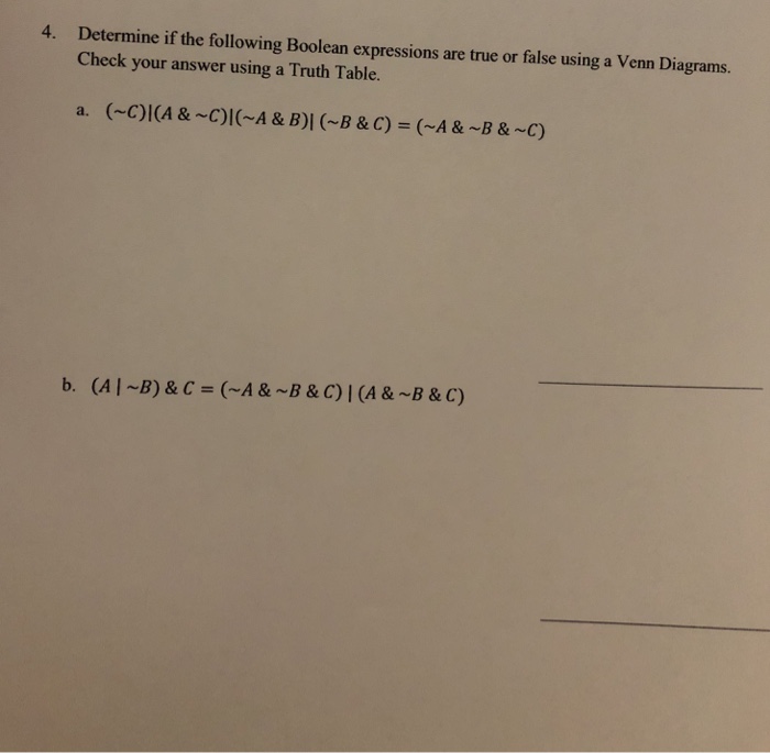 Solved Determine if the following Boolean expressions are | Chegg.com
