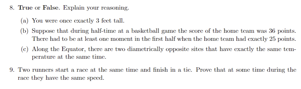 Solved 8. True or False. Explain your reasoning. (a) You | Chegg.com