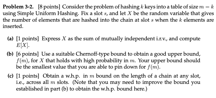 Problem 3-2. [8 points] Consider the problem of | Chegg.com