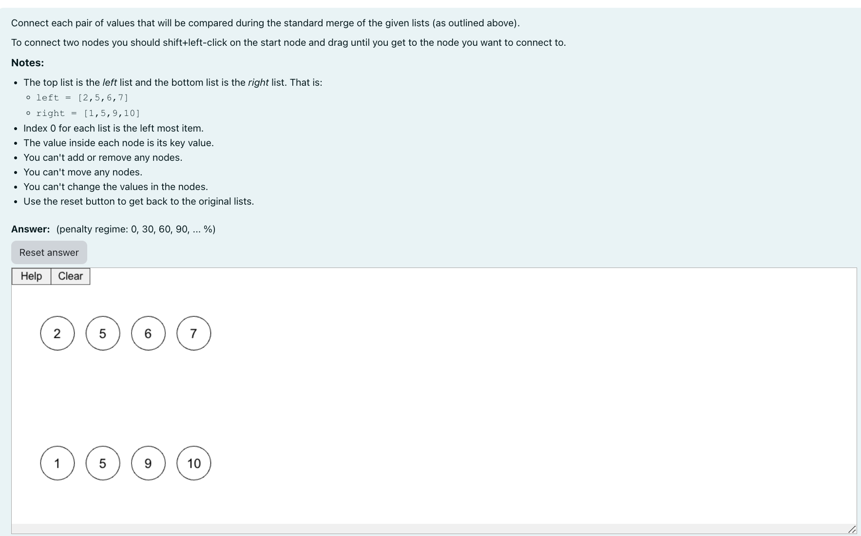 Solved Connect each pair of values that will be compared | Chegg.com