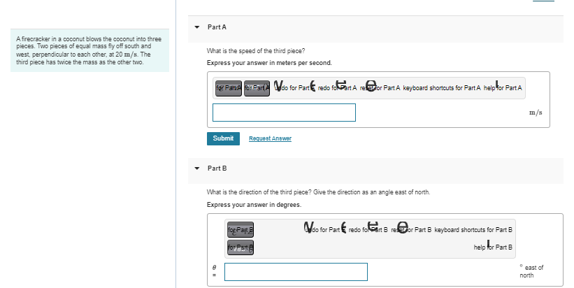 Solved A firecracker in a coconut blows the coconut into | Chegg.com