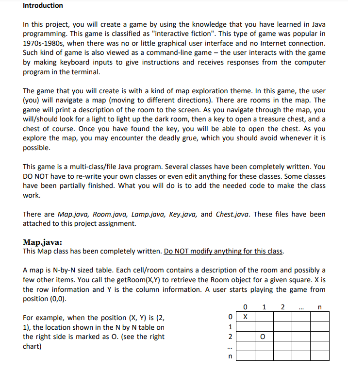 Solved Please create Adventure.Java class that houses the | Chegg.com