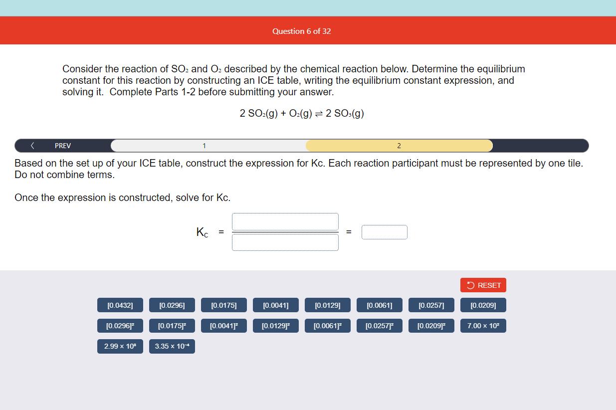 Consider the reaction of SO2 and O2 described by the | Chegg.com