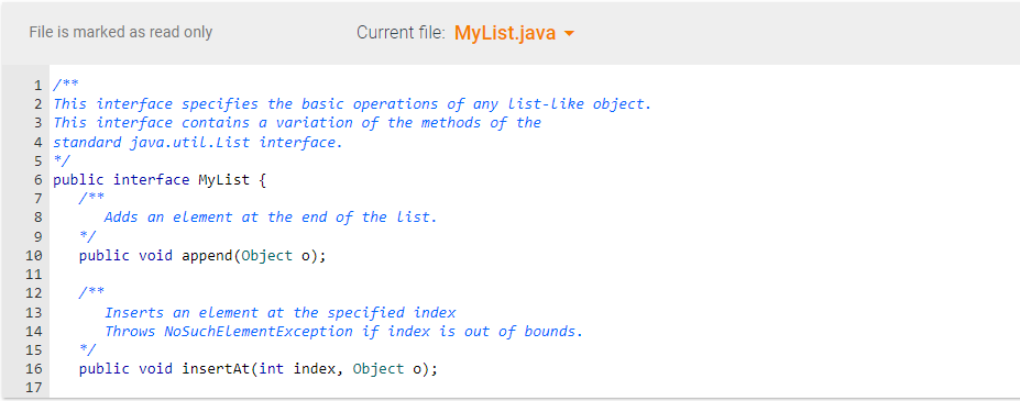 Solved Please use JAVA Solve for files MyArrayList.java | Chegg.com