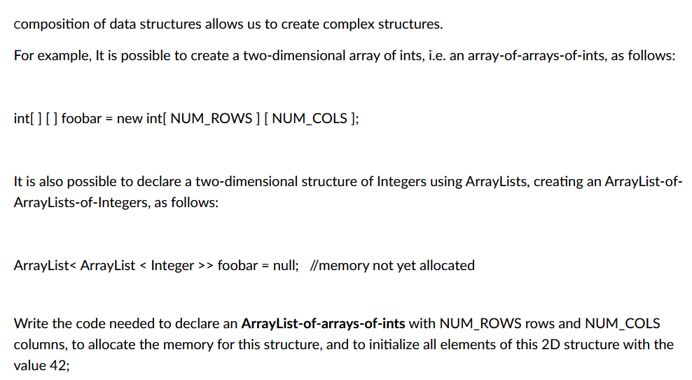 Solved composition of data structures allows us to create | Chegg.com