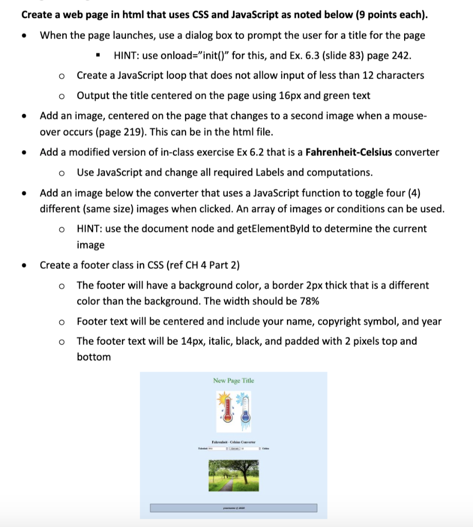 Create A Web Page In Html That Uses CSS And Chegg
