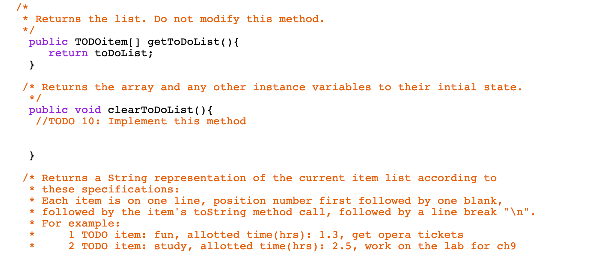 Solved /* This class encapsulates a list of user-defined | Chegg.com