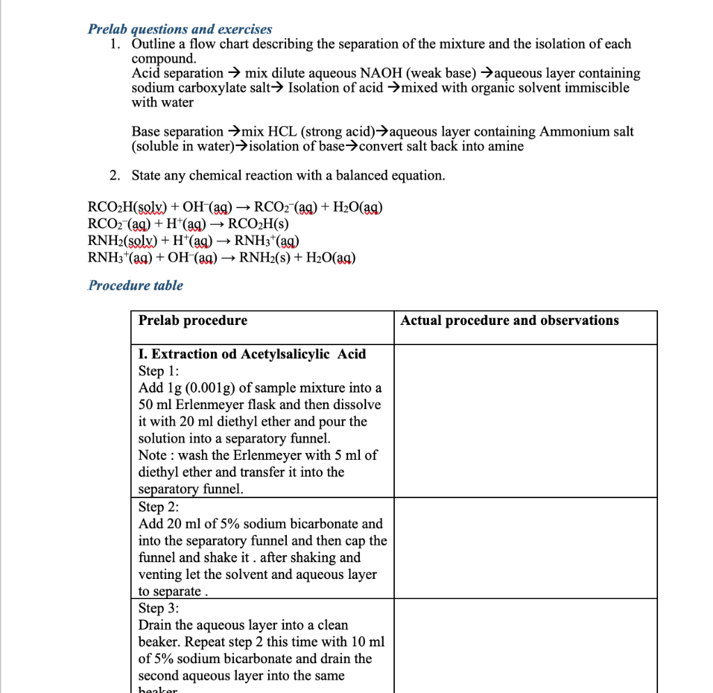 Solved Prelab questions and exercises 1. Outline a flow | Chegg.com