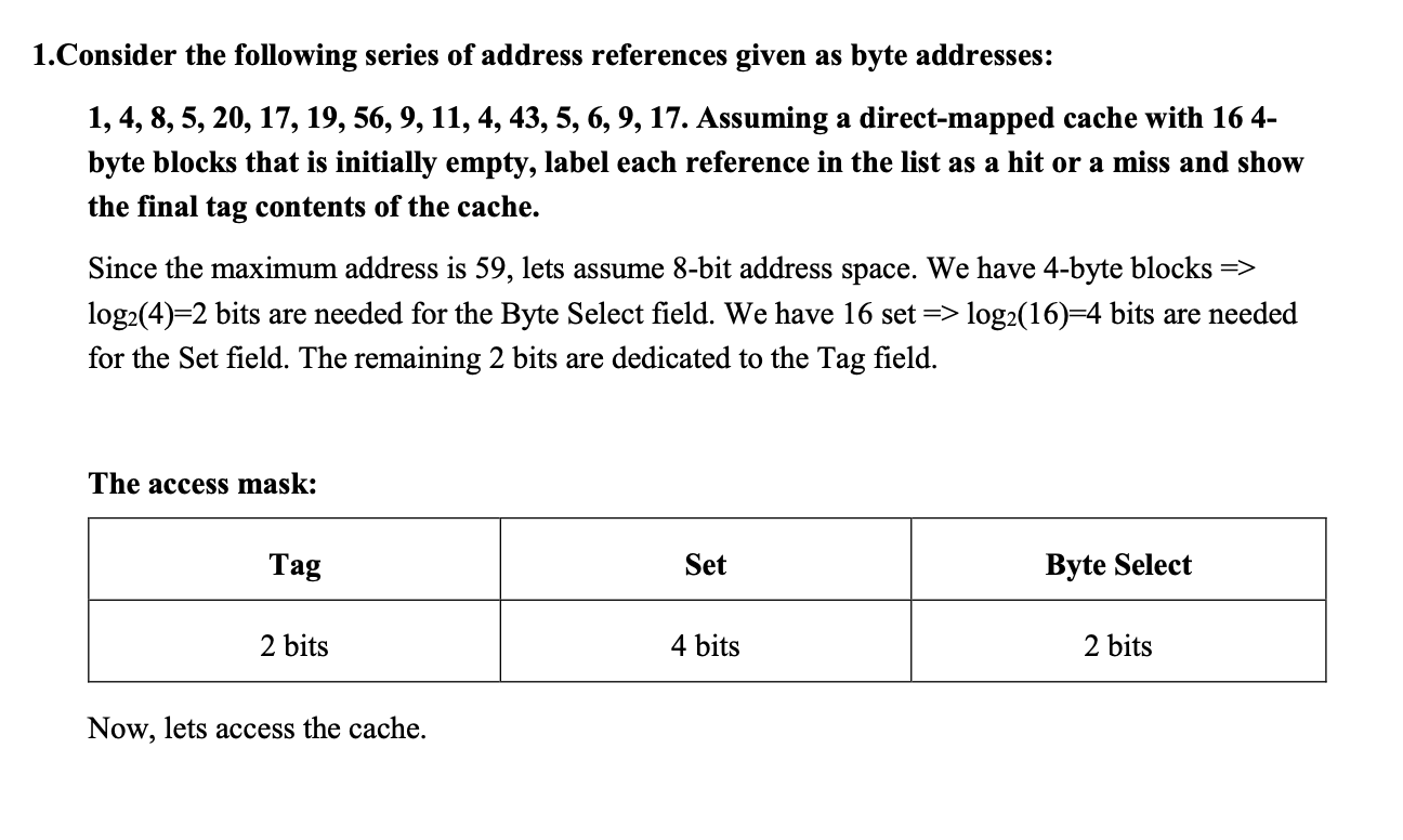 Solved 1.consider The Following Series Of Address References