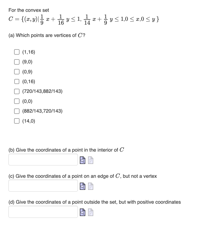 Solved For the convex set | Chegg.com
