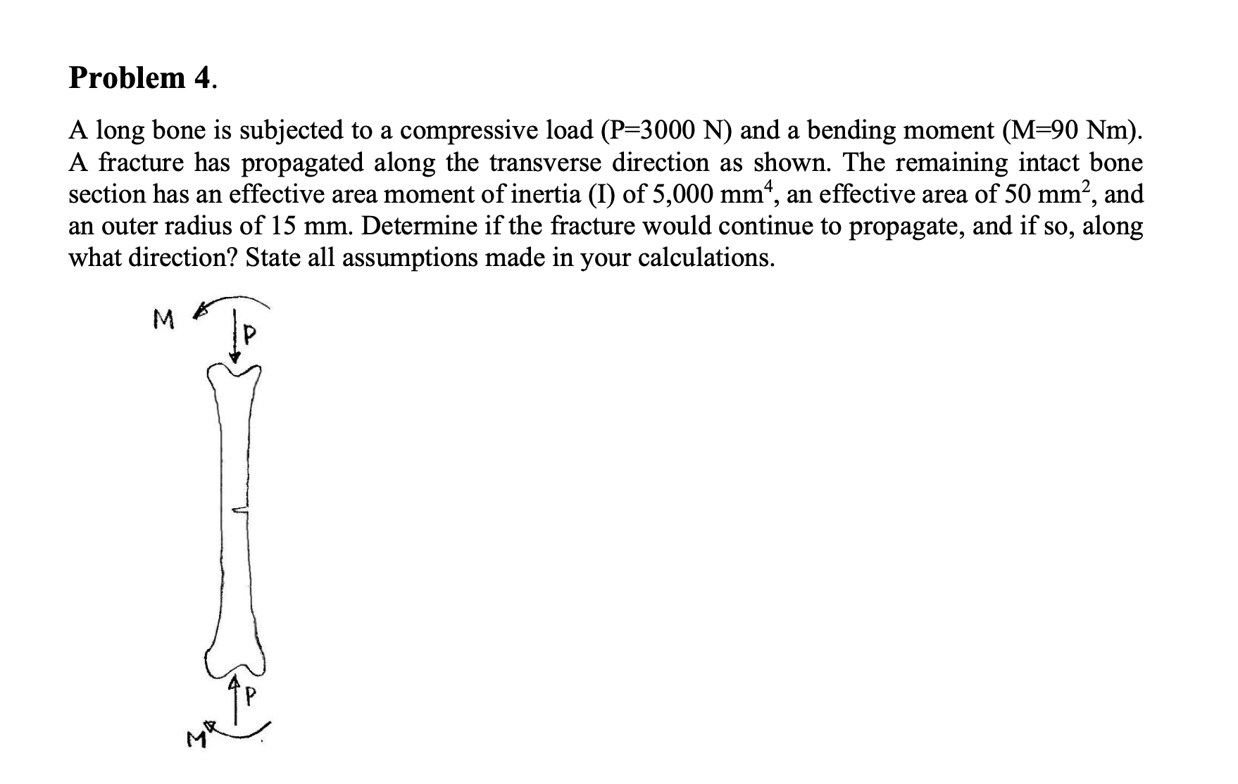 A long bone is subjected to a compressive load | Chegg.com