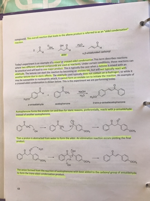 Solved Wednerdouy 13 CH 4521-8: Crossed Aldol Condensation: | Chegg.com