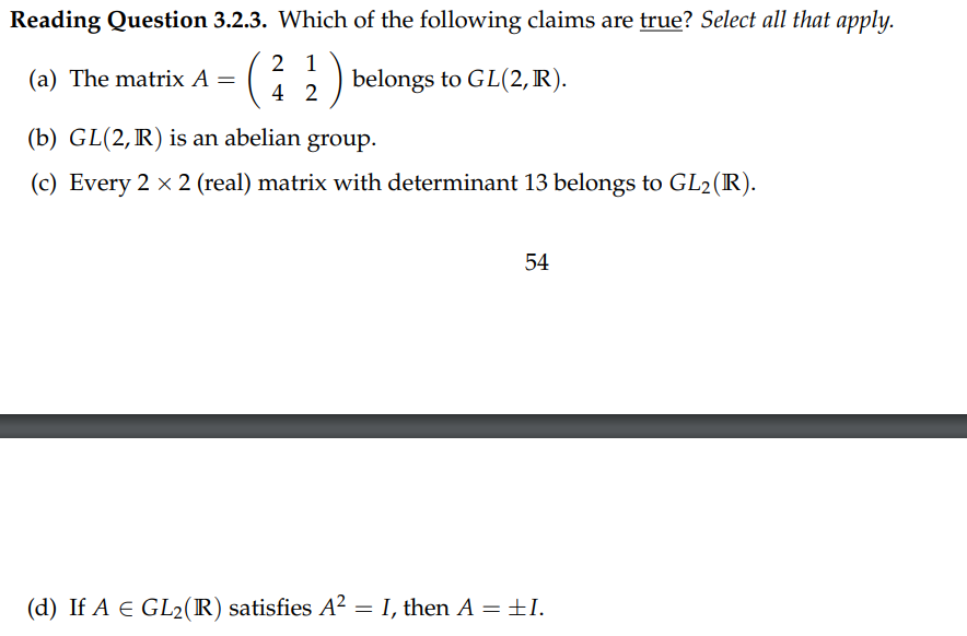 Solved Reading Question 3.2.3. Which of the following claims | Chegg.com