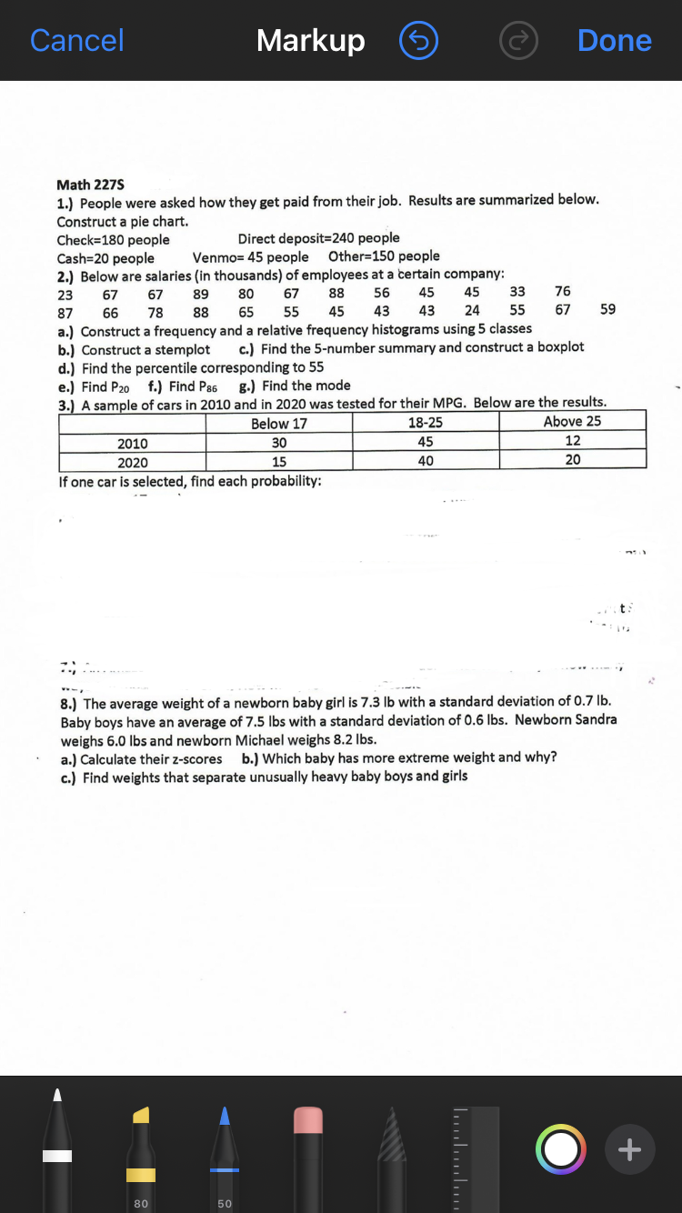 Solved Cancel Markup Done 88 45 45 43 Math 2275 1.) People | Chegg.com ...