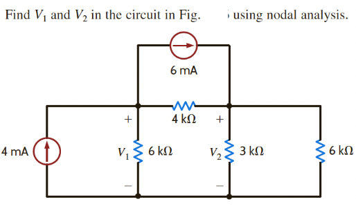 Solved Find V1 ﻿and V2 ﻿in the circuit in Fig. ; using nodal | Chegg.com