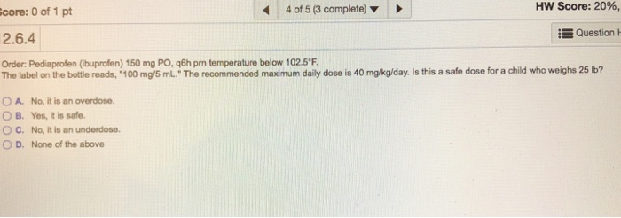Solved 0 of 1 pt 4 of 5(3 complete) HY Score: 20%, core: | Chegg.com
