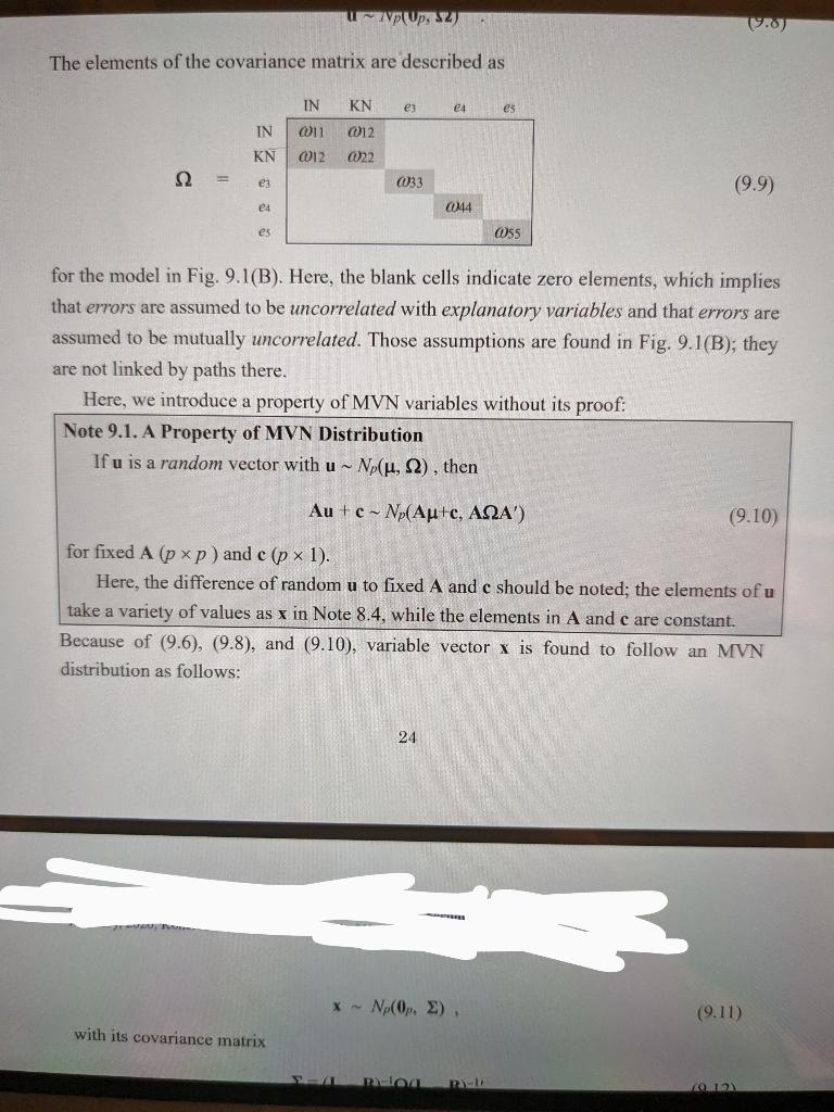 Solved 9.6. Estimafed Covariance Structure For the data set | Chegg.com
