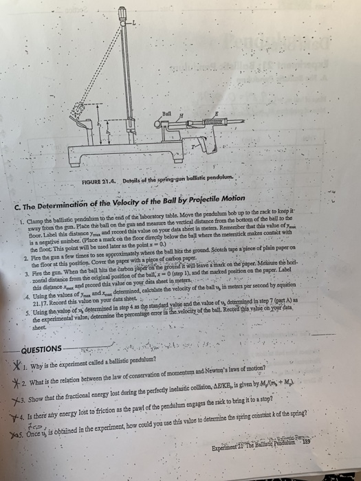 Solved Name Date Section Data Sheet Experiment 21: Ballistic | Chegg.com