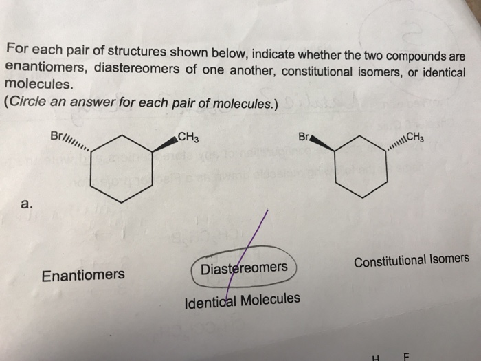 Solved For each pair of structures shown below, indicate | Chegg.com