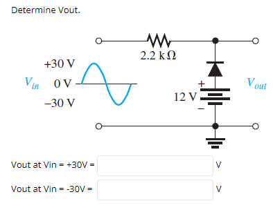 Solved Determine the output voltage. Vout for the circuit in | Chegg.com