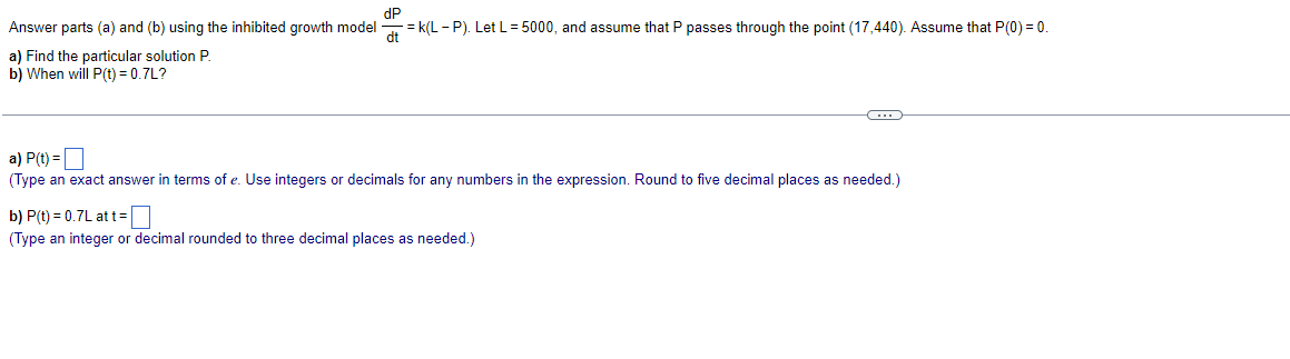 Solved Answer parts (a) and (b) using the inhibited growth | Chegg.com