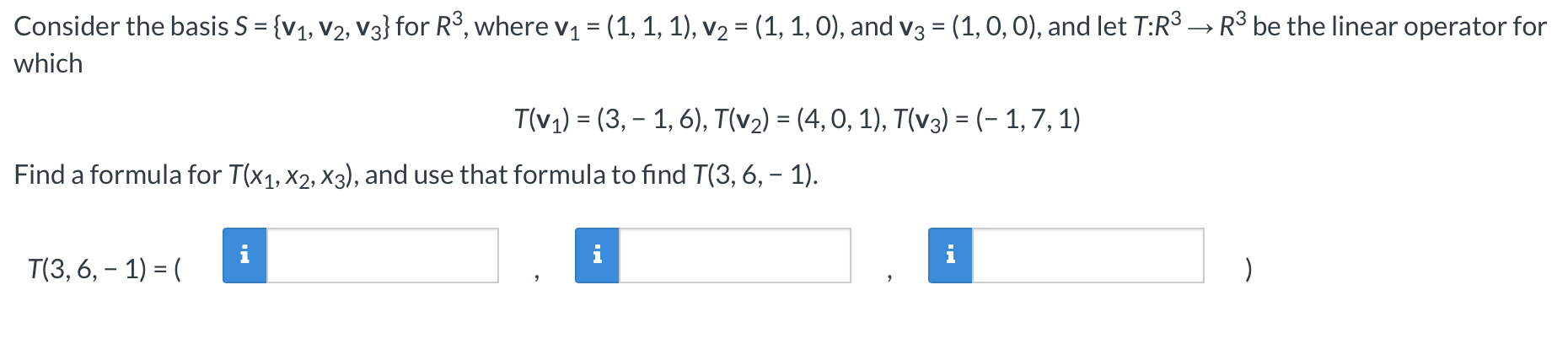 Solved Consider the basis S={v1,v2,v3} for R3, where | Chegg.com