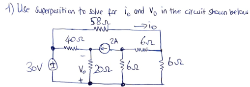 Solved 1) Use superposition to solve for i0 and v0 in the | Chegg.com