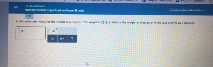 Solved Interconversion of prefixed and base SI units A lab | Chegg.com