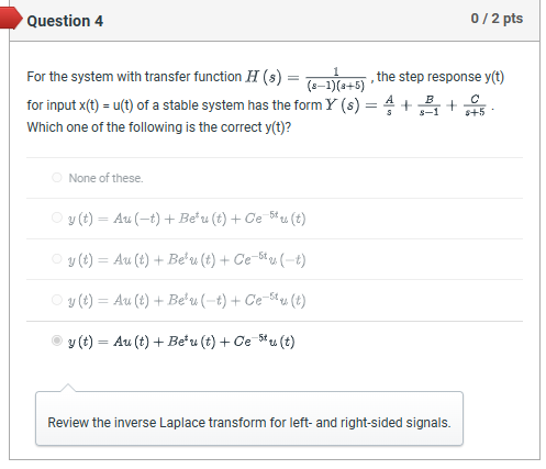 Solved For the system with transfer function | Chegg.com