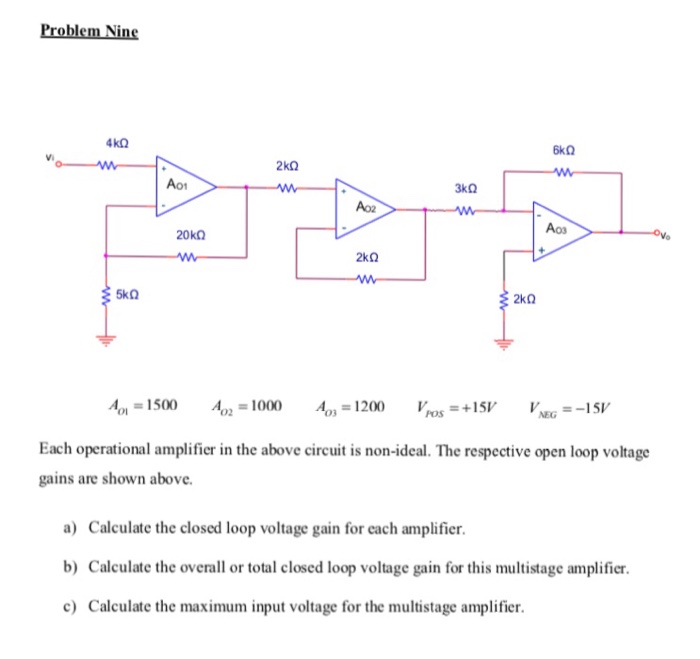 Solved a) calculate the closed loop voltage gain for each | Chegg.com