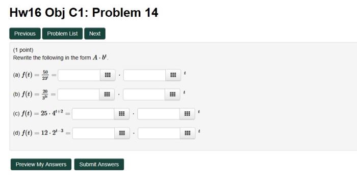 Solved Hw16 Obj C1: Problem 14 Previous Problem List Next (1 | Chegg.com