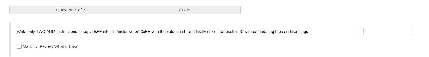 Solved Write only TWO ARM instructions to copy OXFF into r1, | Chegg.com